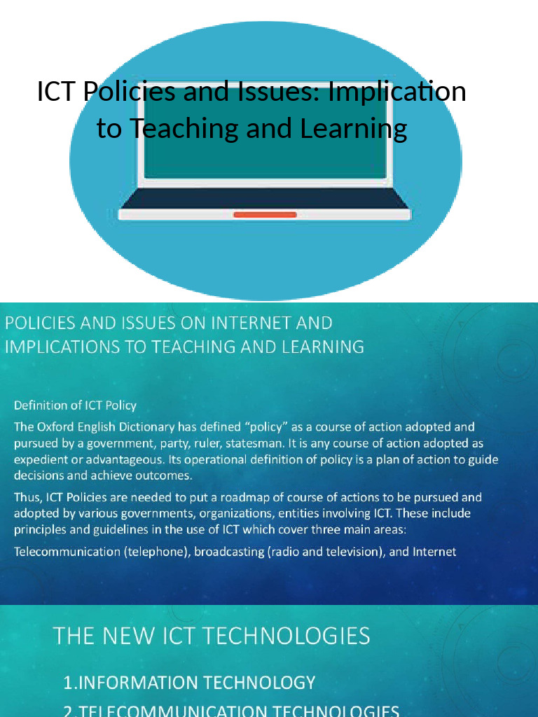 Lesson 4 ICT Policies and Issues Implication To Teaching and Learning | PDF