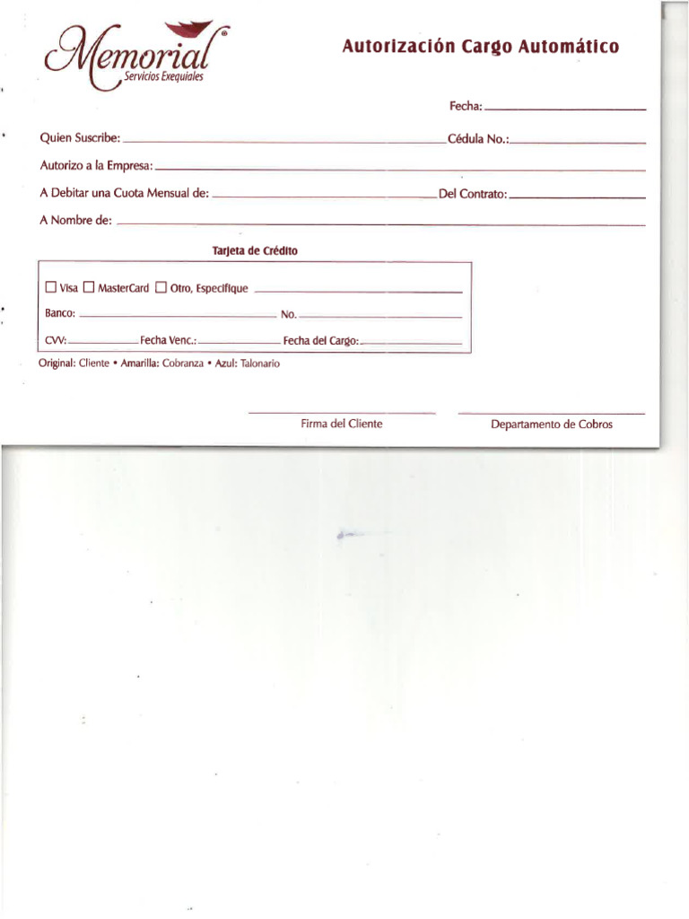 Formulario Nuevo Debito Automatico | PDF