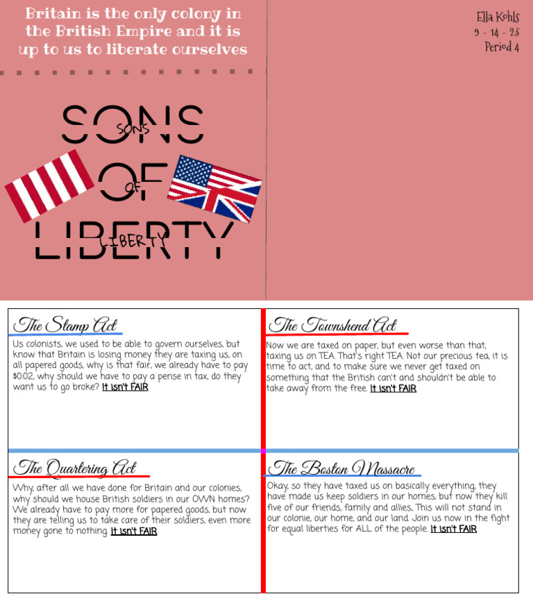 Sons of Libery Pamphlet | PDF