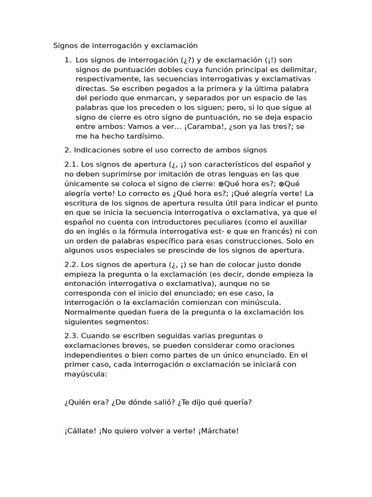 Signos de Interrogación y Exclamación | PDF