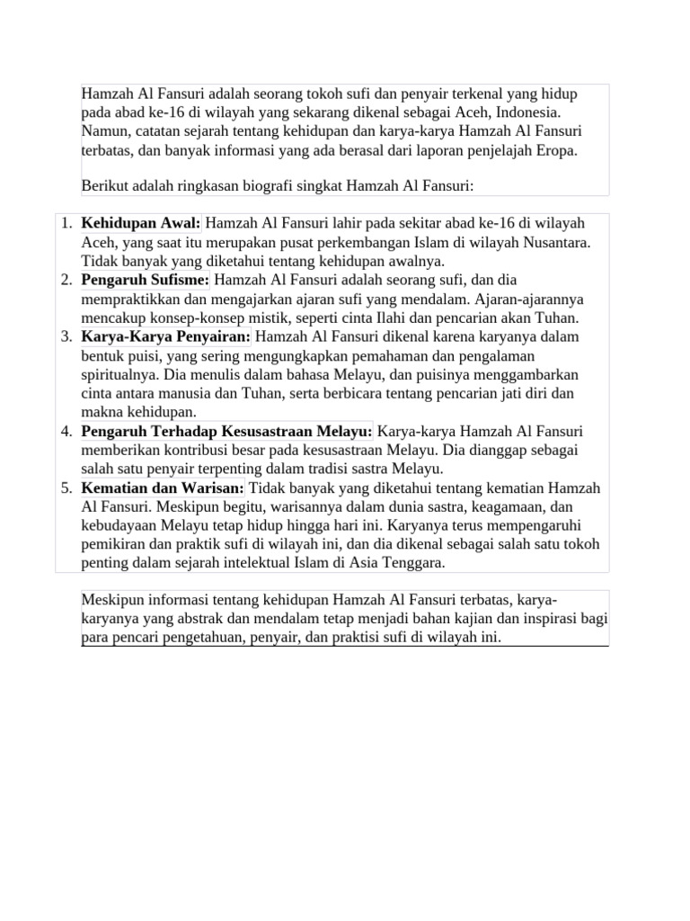 Hamzah Al Fansuri | PDF