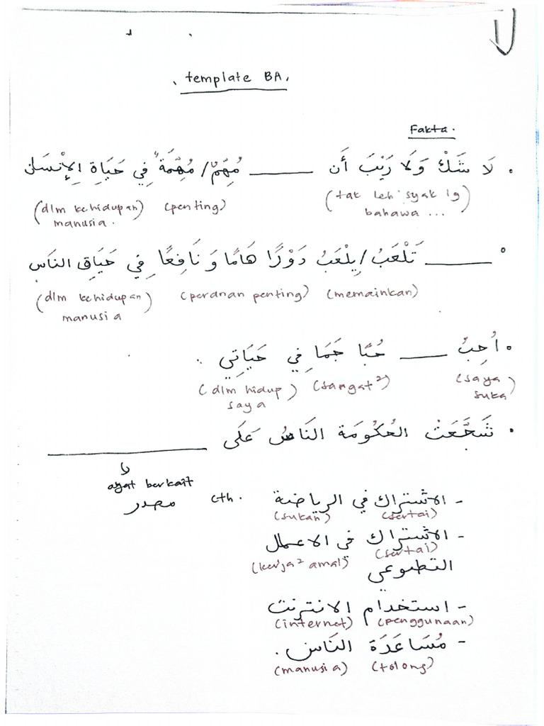 Template Lisan BA SPM | PDF