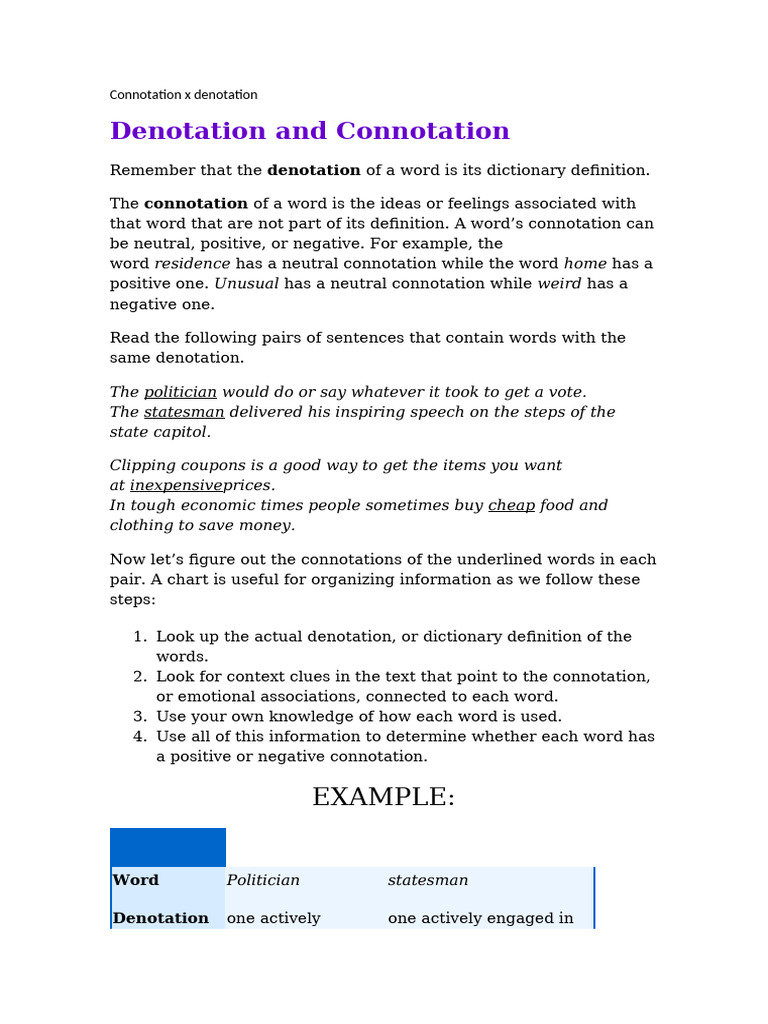 Connotation X Denotation | PDF