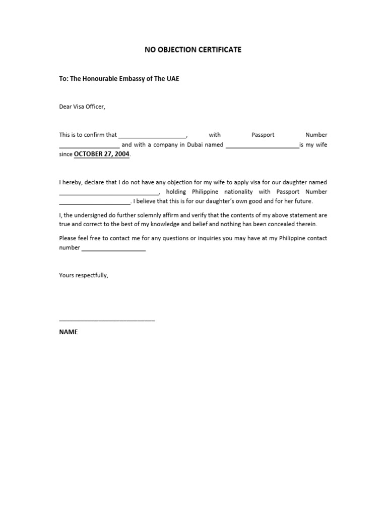 No Objection Certificate | PDF