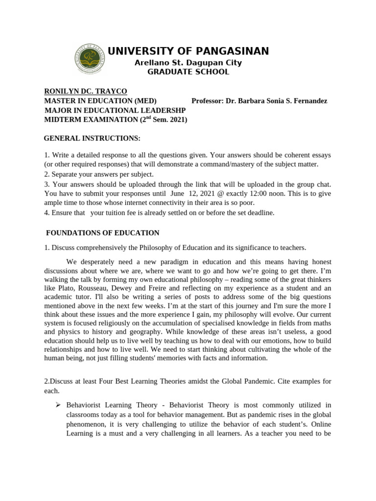 Upang Med Finals 2021 2nd Sem | PDF