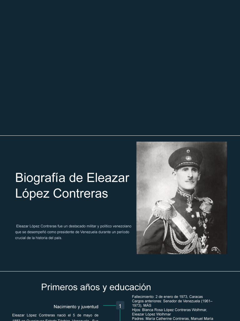 Biografia de Eleazar Lopez Contreras | PDF