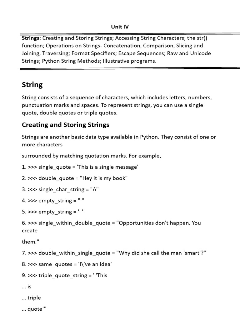 Python Unit IV | PDF