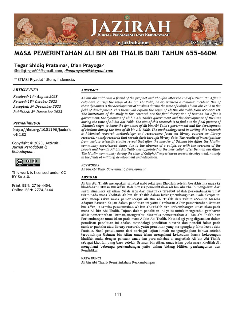 Masa Pemerintahan Ali Bin Abi Thalib | PDF
