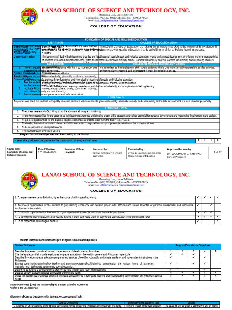 Foundation of Special and Inclusive Education | PDF | Educational ...