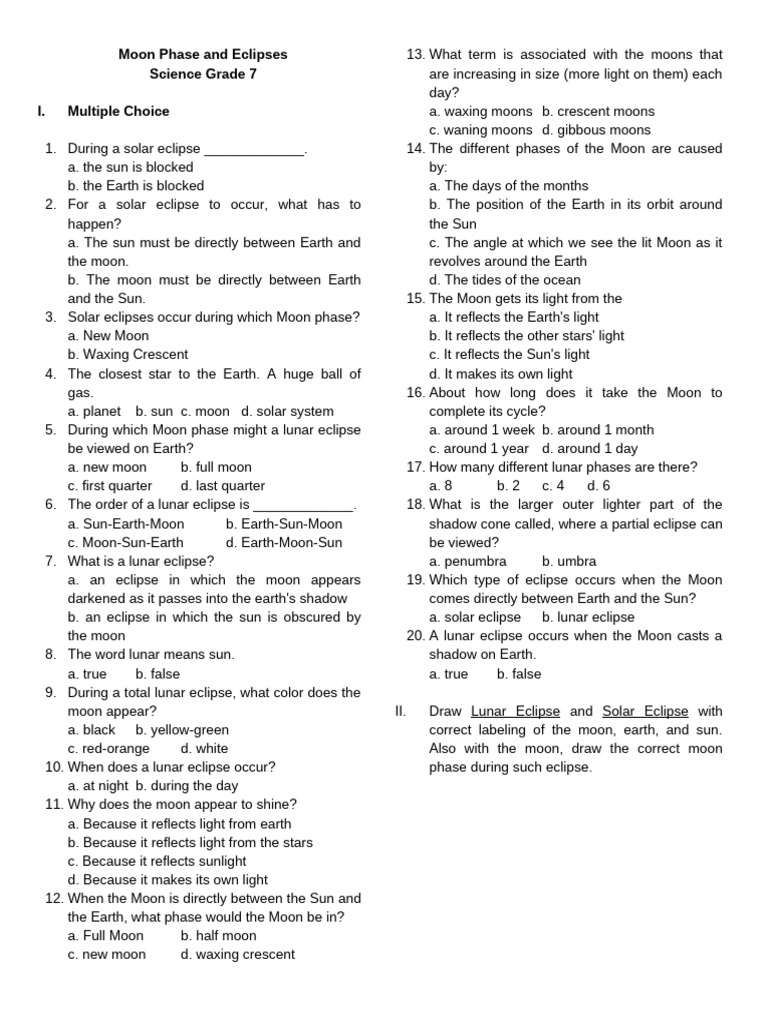 Moon Phase and Eclipses | PDF