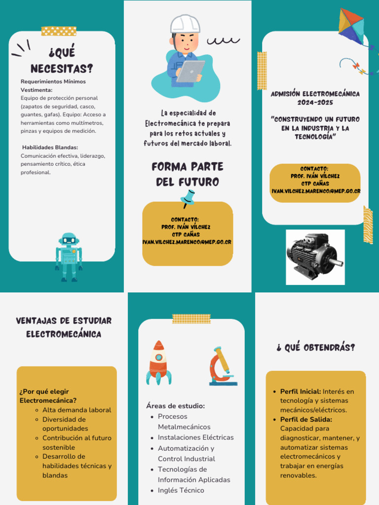 Triptico Electromecánica 2025 | PDF | Ingeniería