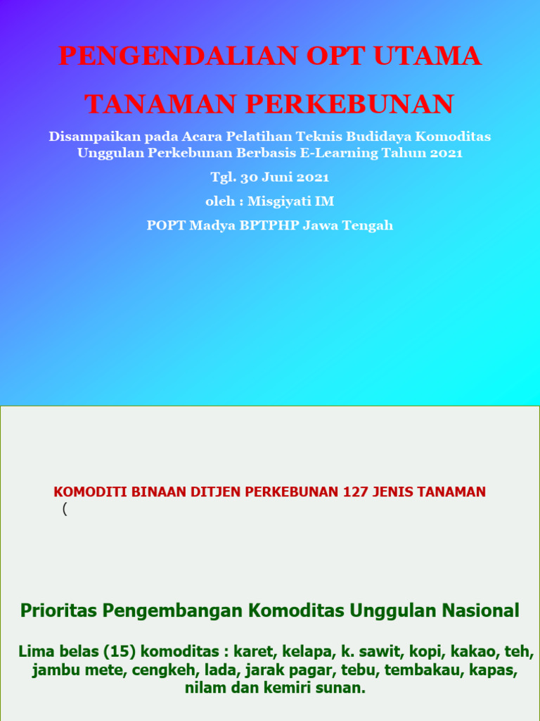 Materi IV - Pengendalian OPT Perkebunan | PDF