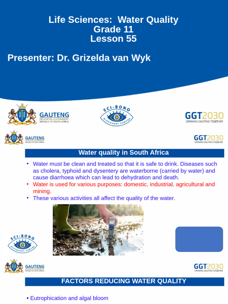 Life Sciences Gr.11 Lesson 55 Water Quality | PDF