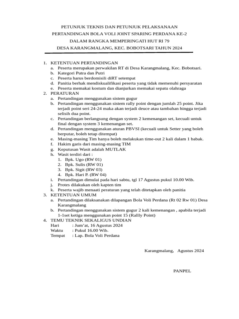 Petunjuk Teknis Dan Petunjuk Pelaksanaan | PDF