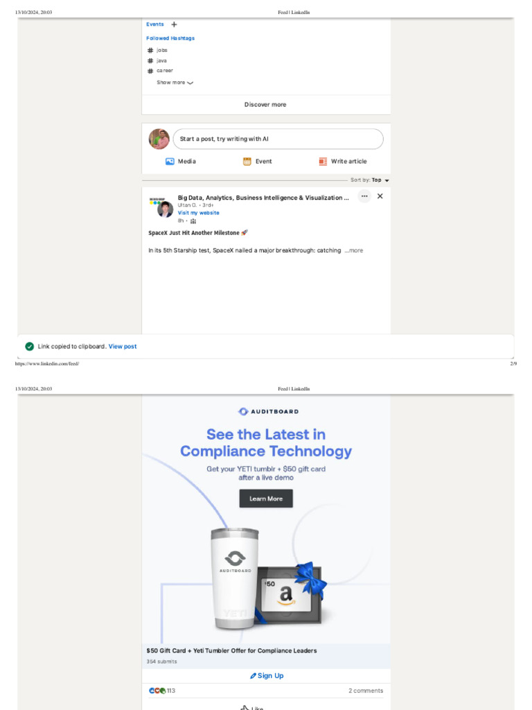 Feed - LinkedIn | PDF