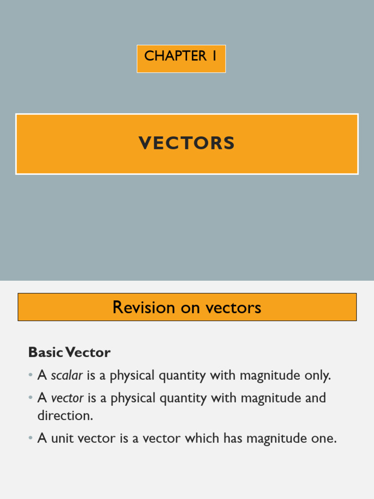 C1L0 - Revision On Vectors | PDF