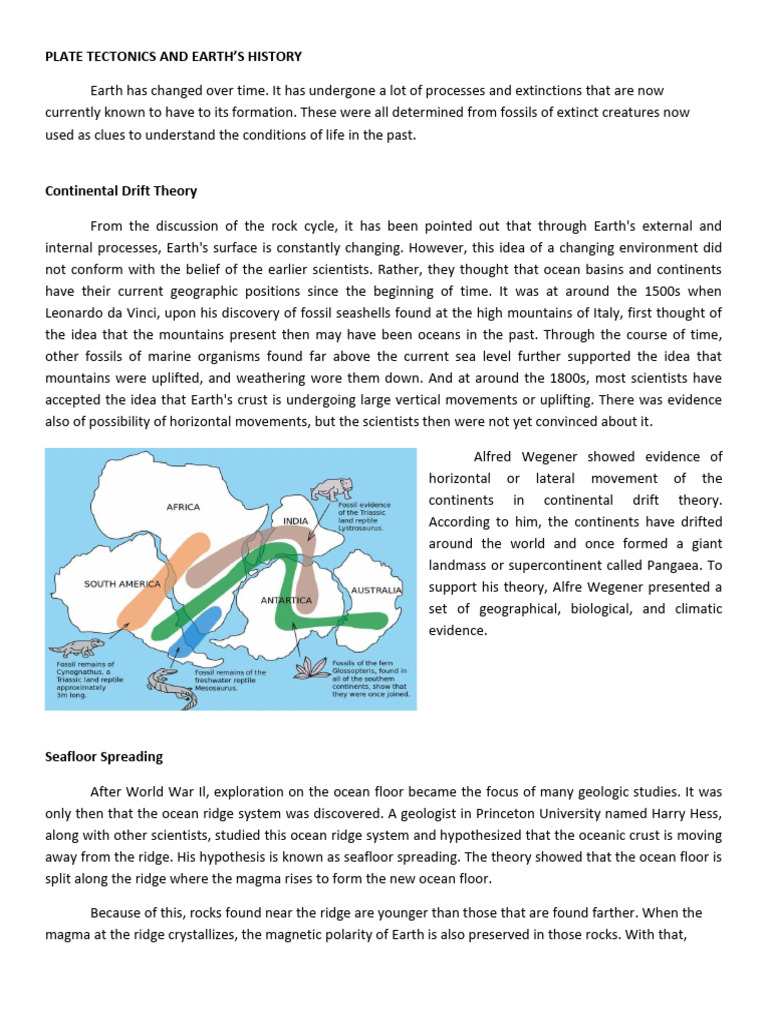 Plate Tectonics and Earth's History | PDF