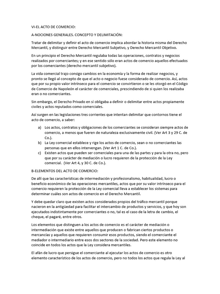 El Acto de Comercio | PDF