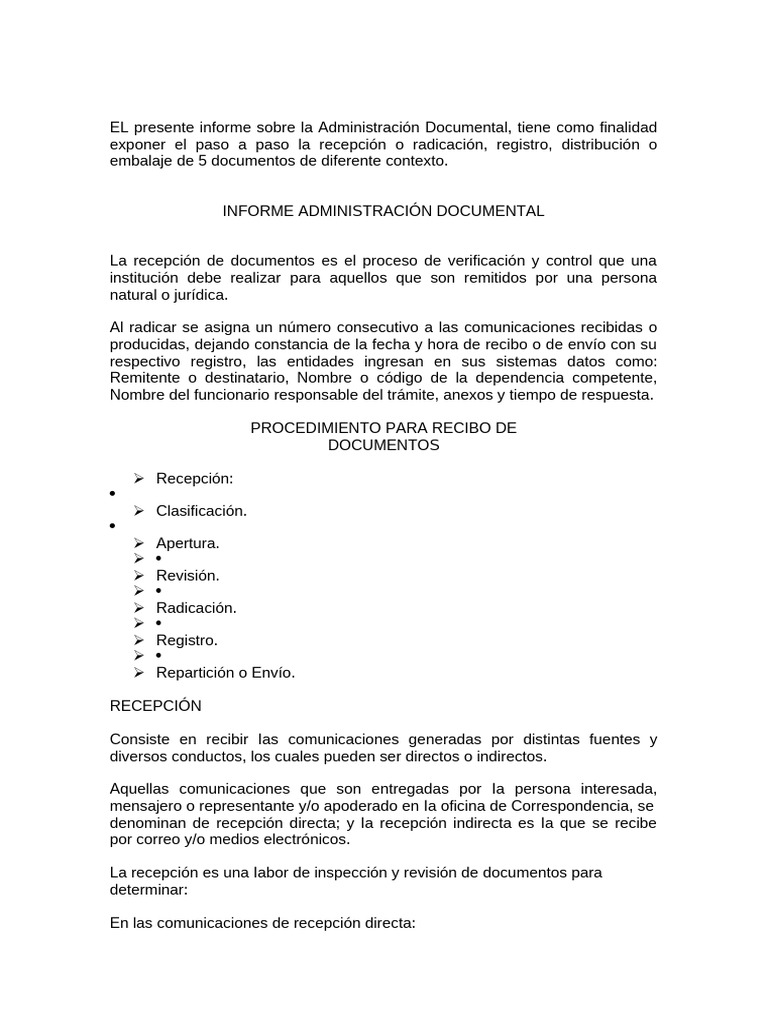 Informe Enis Mery Administracion Documental | PDF