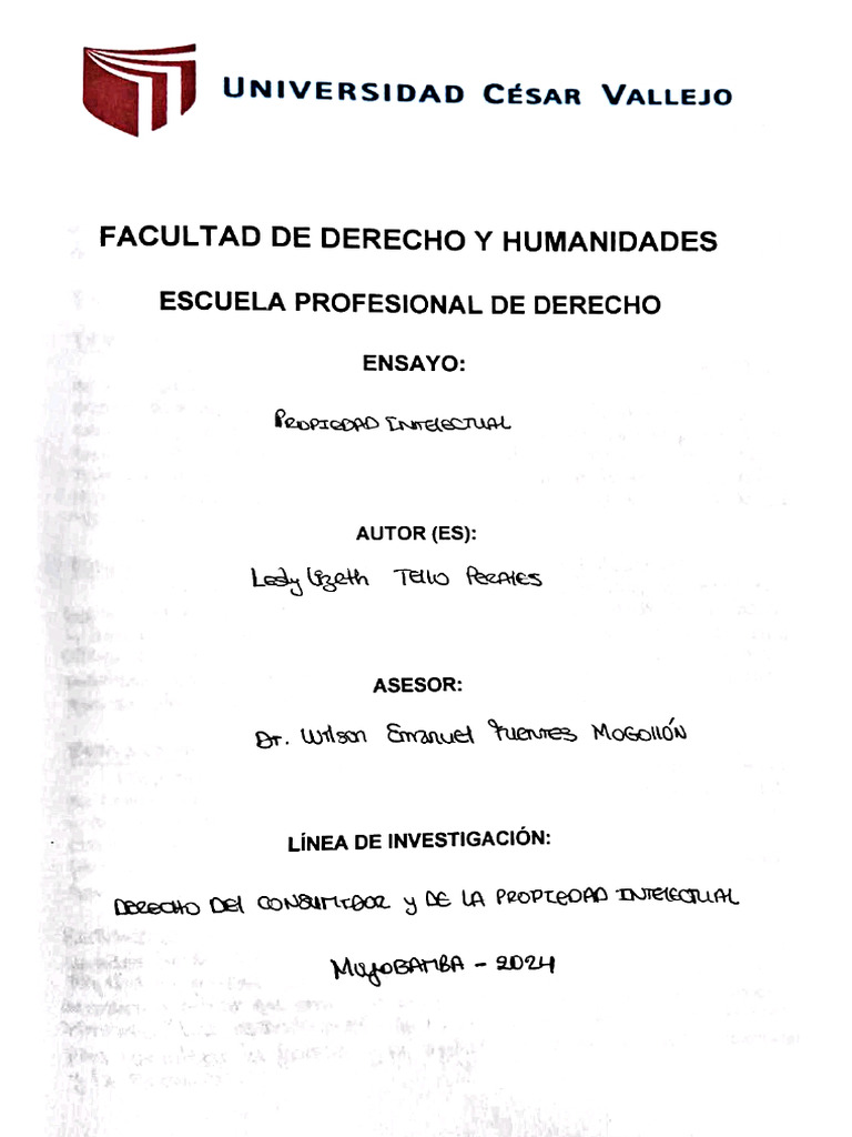 Propiedad Intelectual Lesly Lizeth Tello Perales | PDF