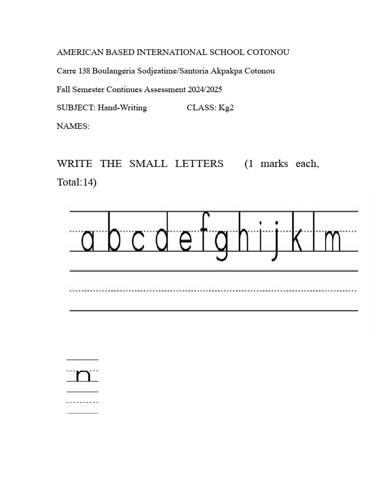 AMERICAN BASED Handwriting kg2 1 | PDF