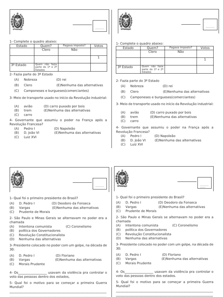 EJA Prova Recupera 1o BIM | PDF