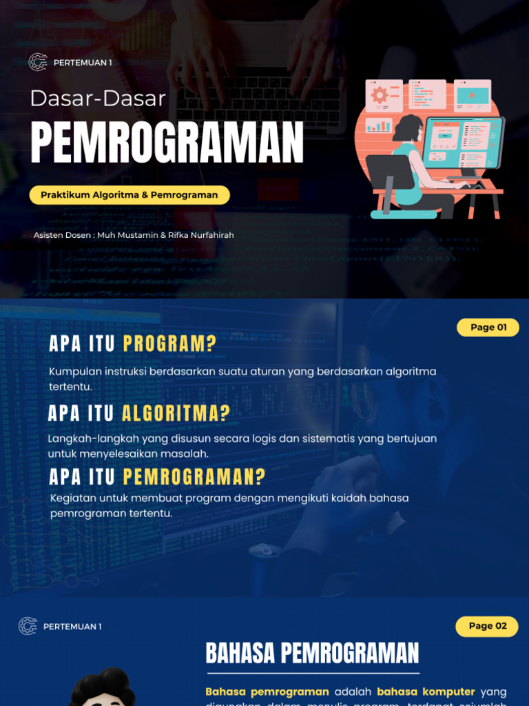 Pertemuan 1 Alpro Dasar-Dasar Pemrograman | PDF
