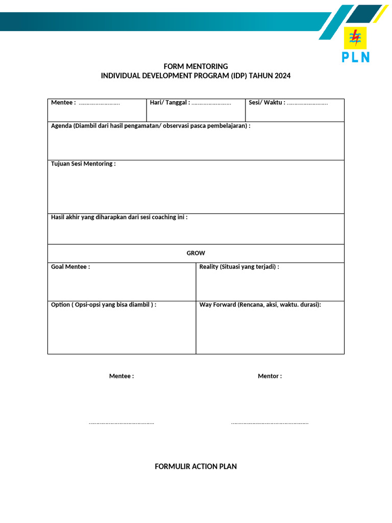 Formulir Mentoring | PDF
