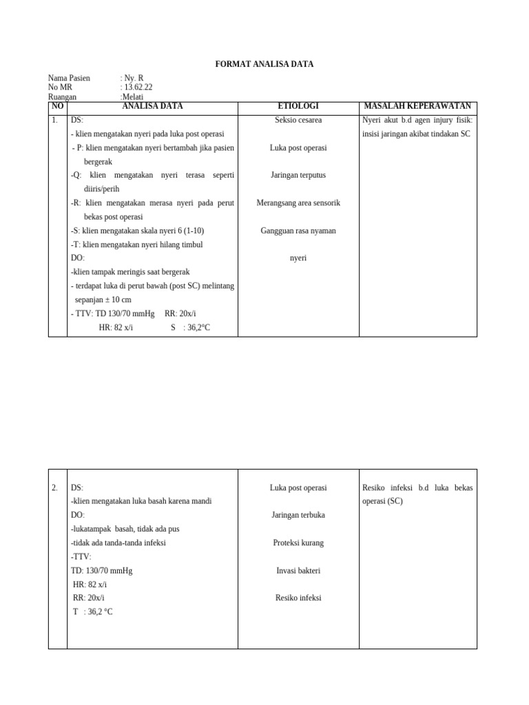 Format Analisa Data | PDF