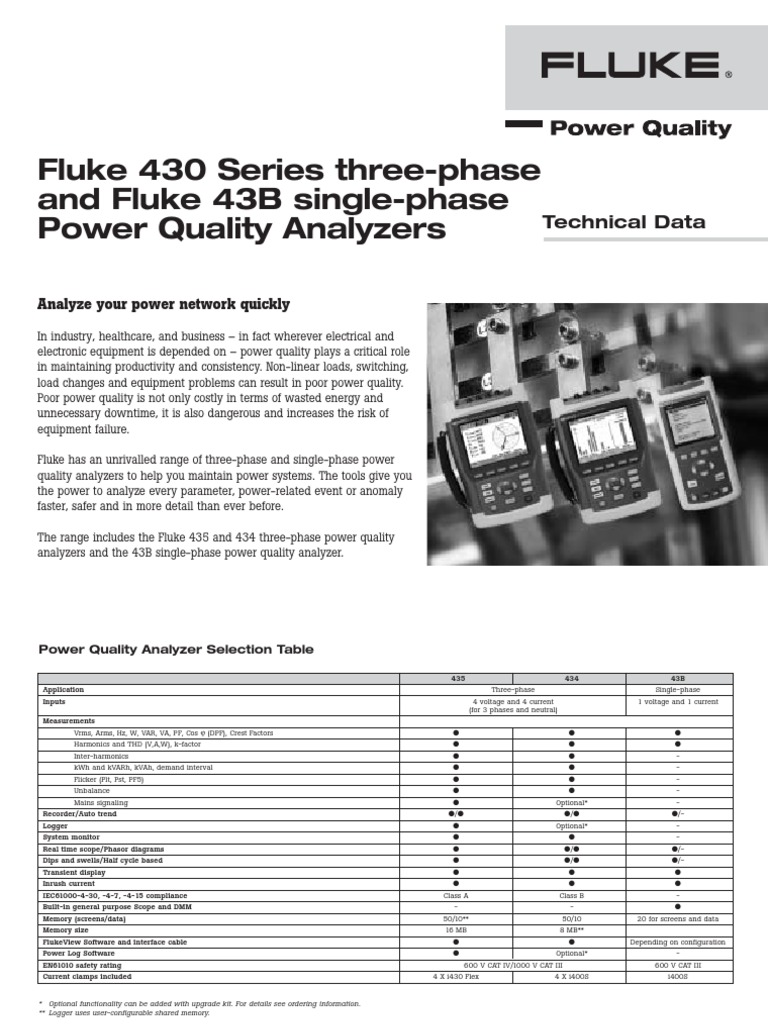 Fluke 430 Series | PDF | Ac Power | Amplifier