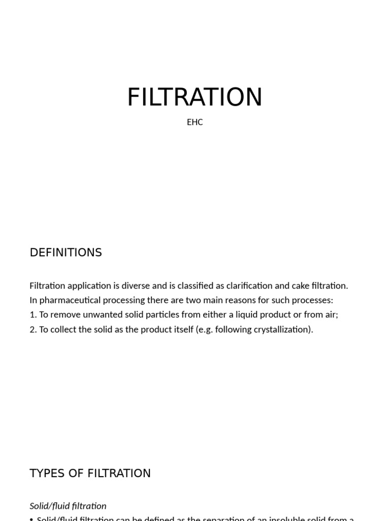 Filtration | PDF