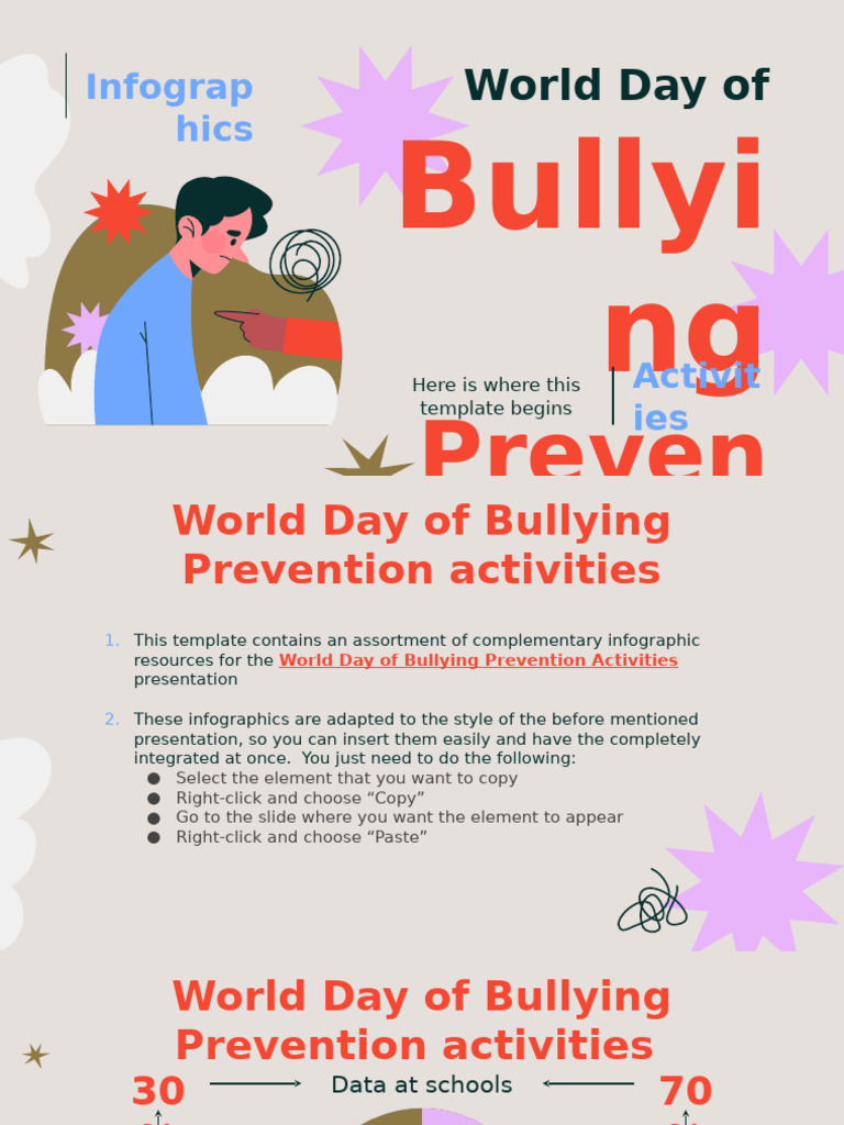 World Day of Bullying Prevention Activities Infographics by Slidesgo | PDF