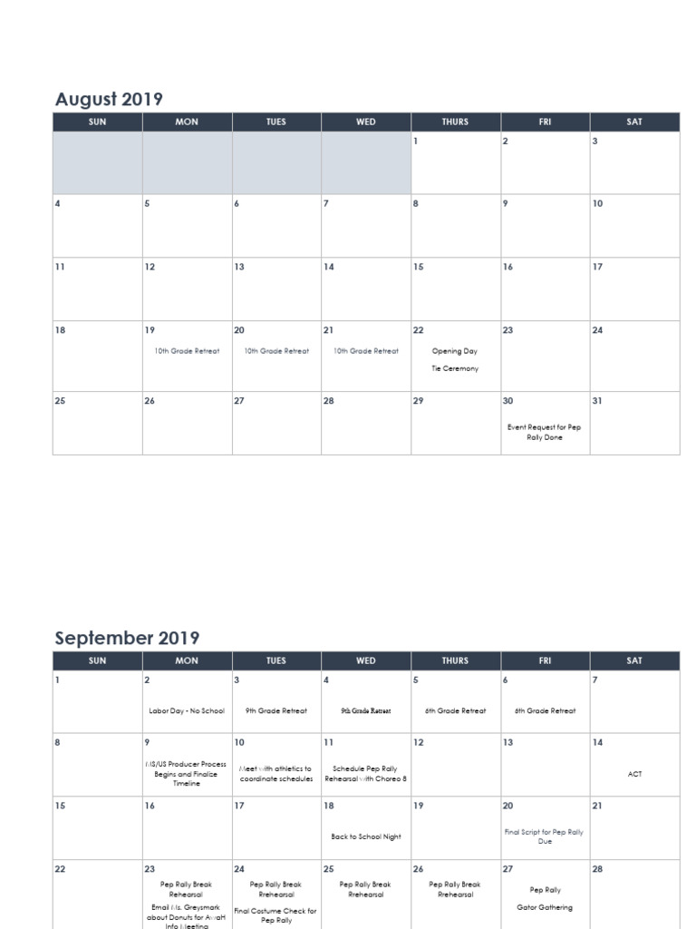 19 - 20 - MASTER Production Calendar | PDF