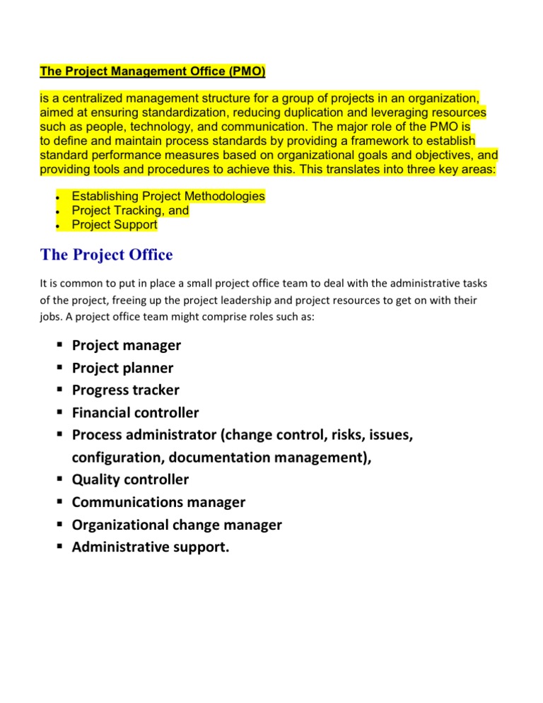 Project Management Offices Guide | PDF
