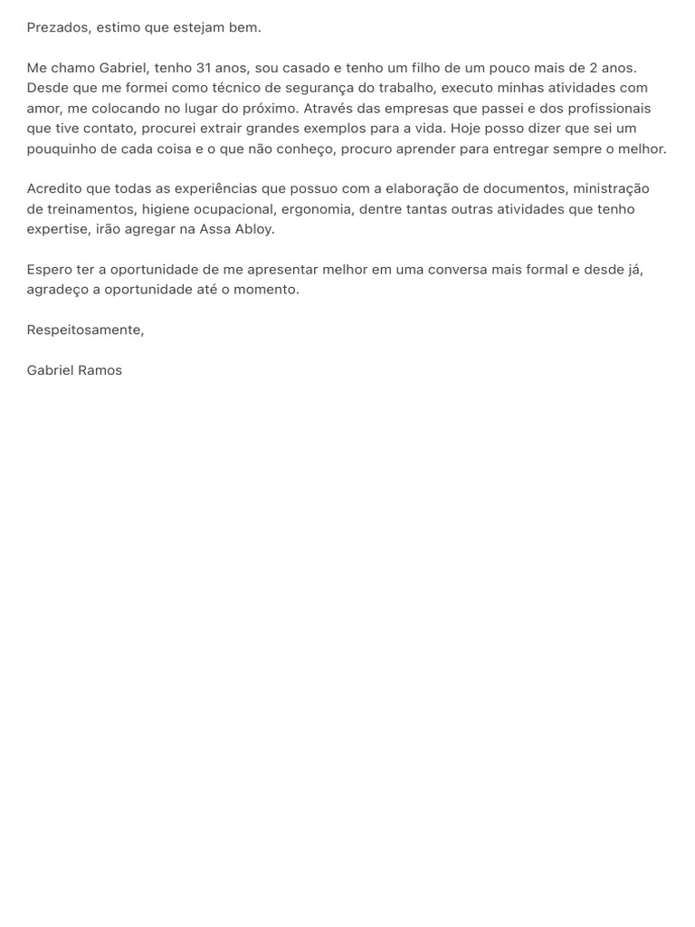 Prezados, Estimo Que Estejam Bem | PDF