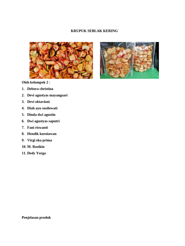 Krupuk Seblak Kering | PDF