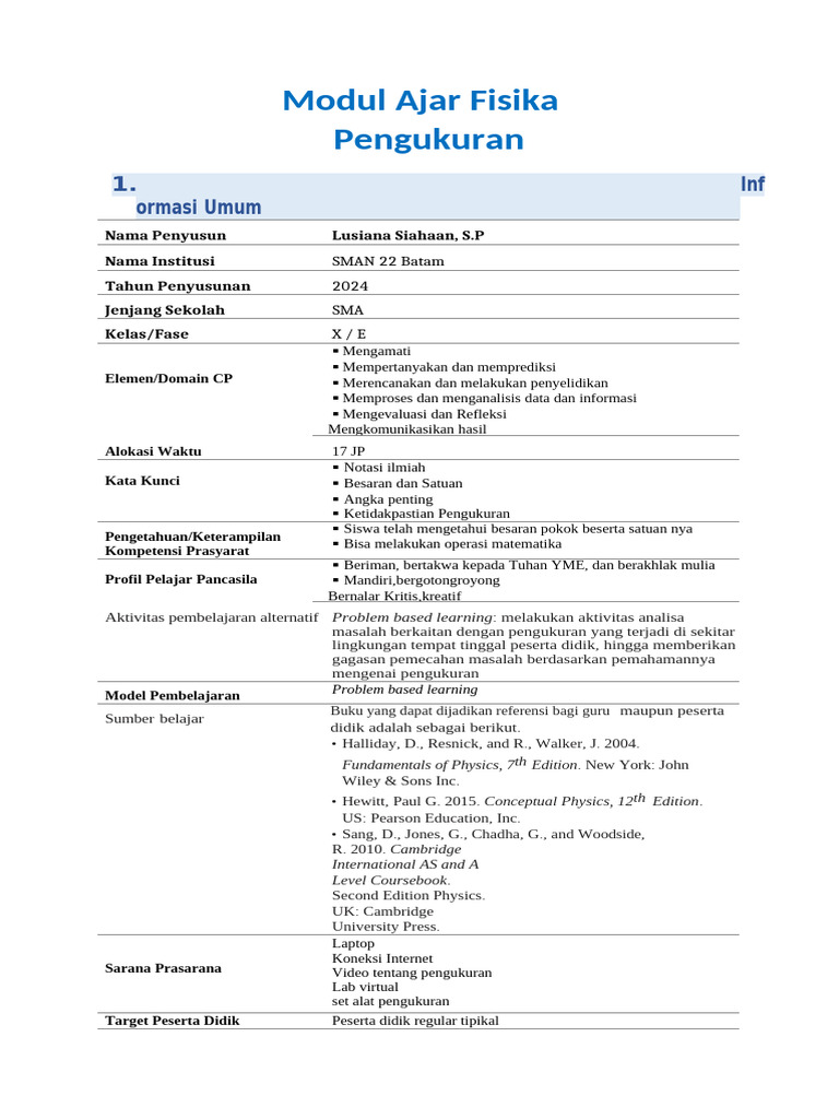 Modul Pengukuran Kumer | PDF