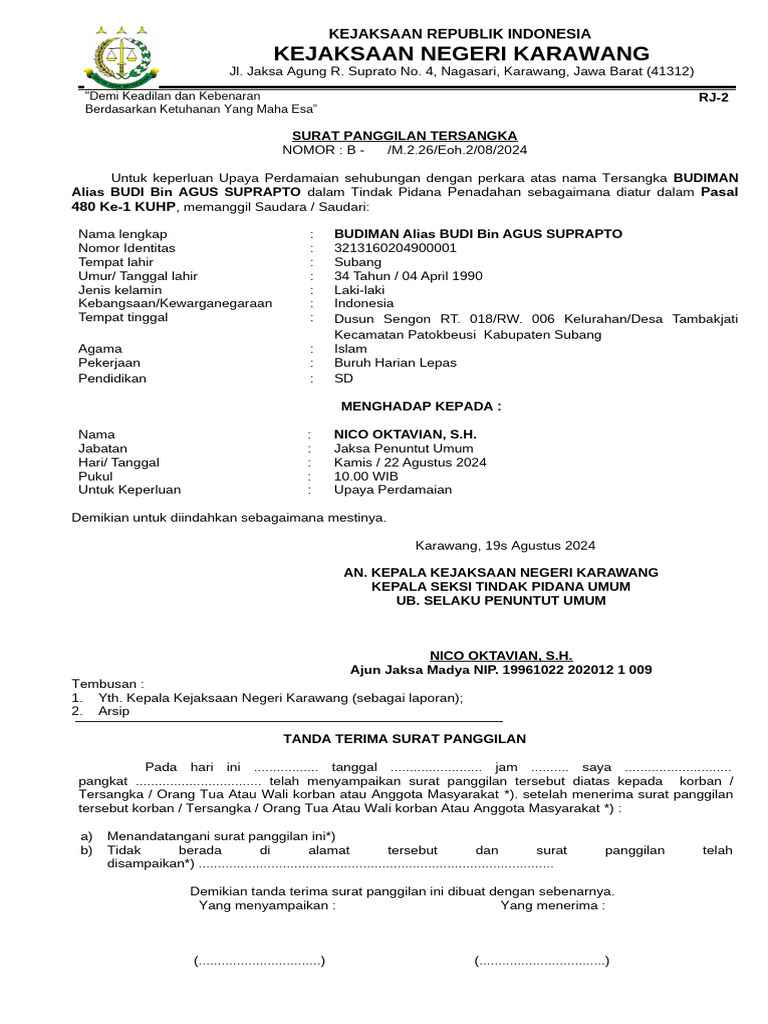 Rj-2 Budiman Alias Budi Bin Agus Suprapto | PDF