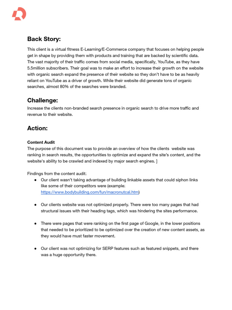 Fitness Client Case Study | PDF