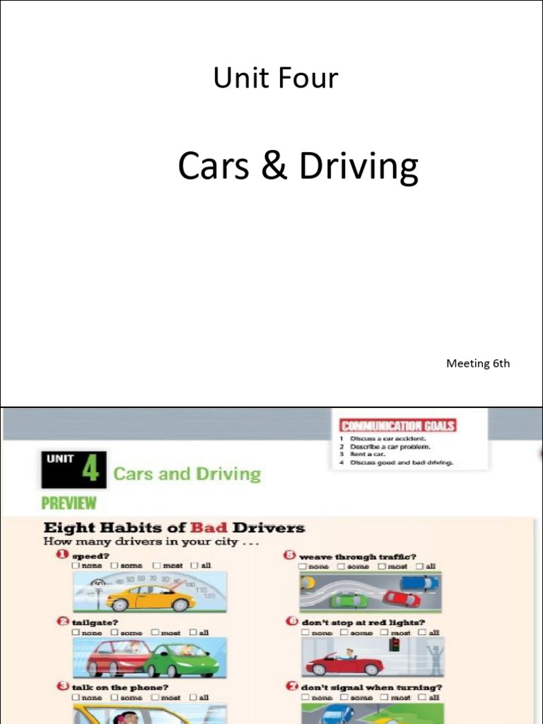 6th Meeting - Unit 4 - Cars & Driving | PDF