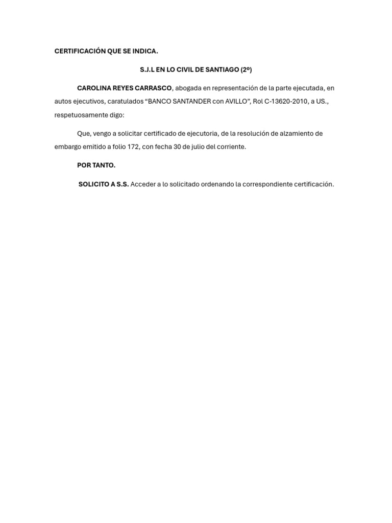 Certificación Que Se Indica Avillo | PDF