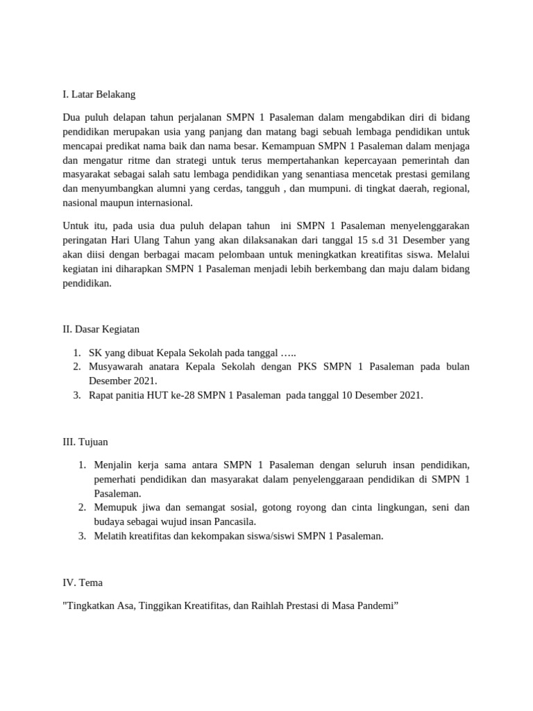 Propsal Harlah | PDF