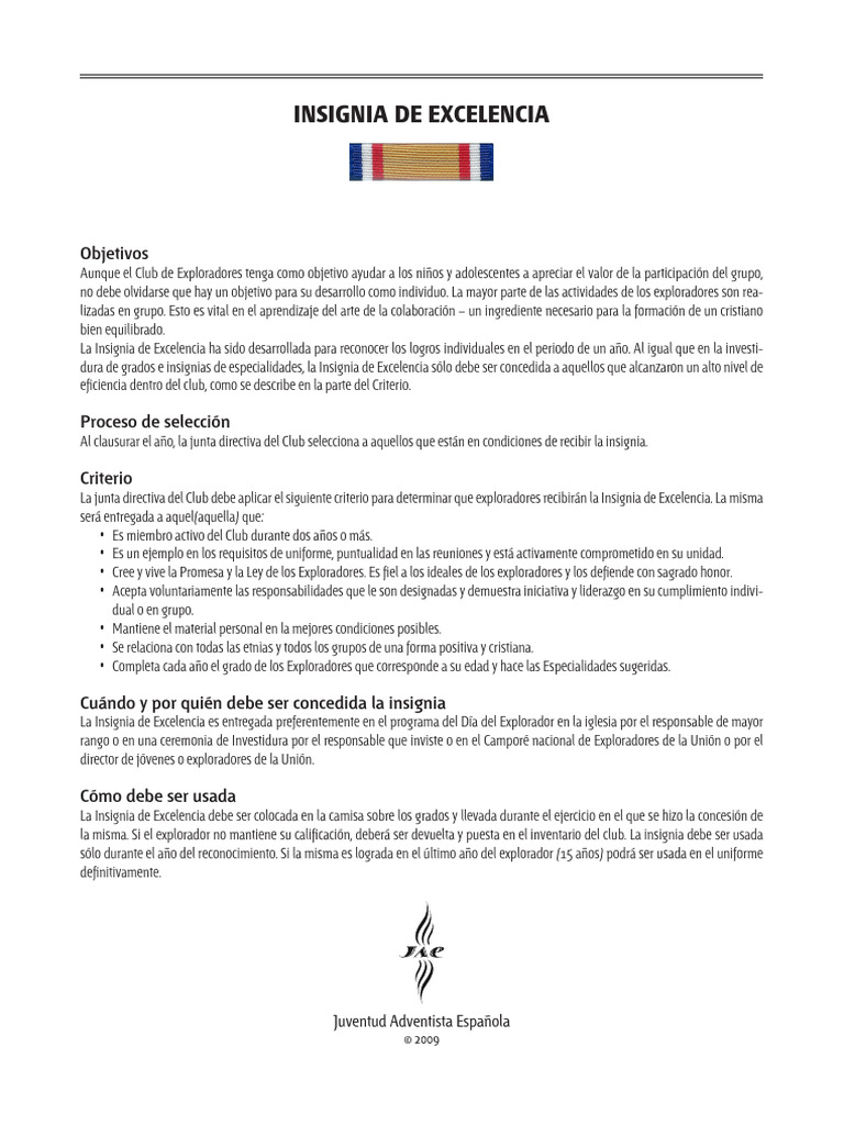 Criterios Insignia de Excelencia | PDF