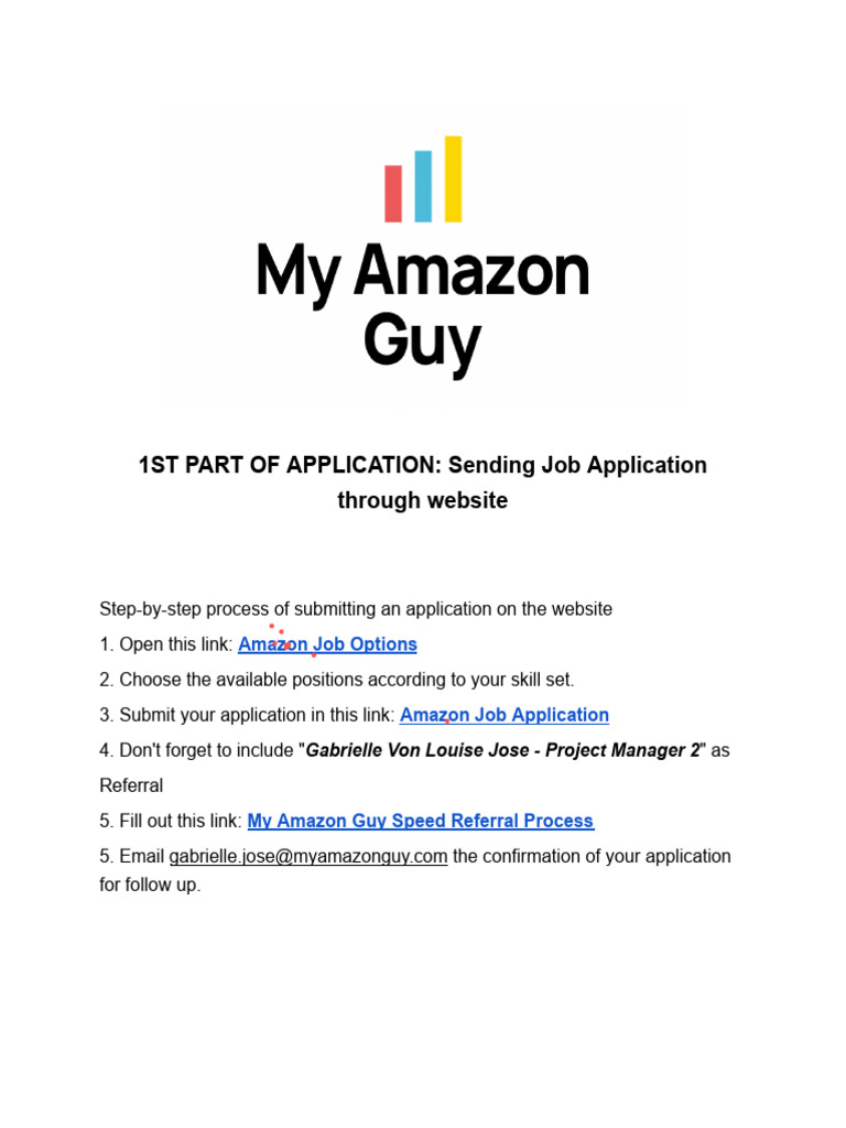 My Amazon Guy - Online Job Application Process | PDF