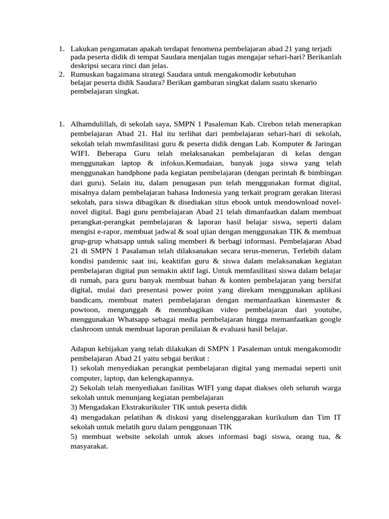 Diskusi Modul 2 PEMBELAJARAN ABAD 21 | PDF