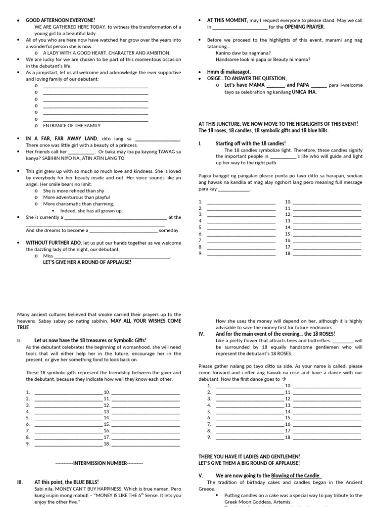Debut MC Script | PDF