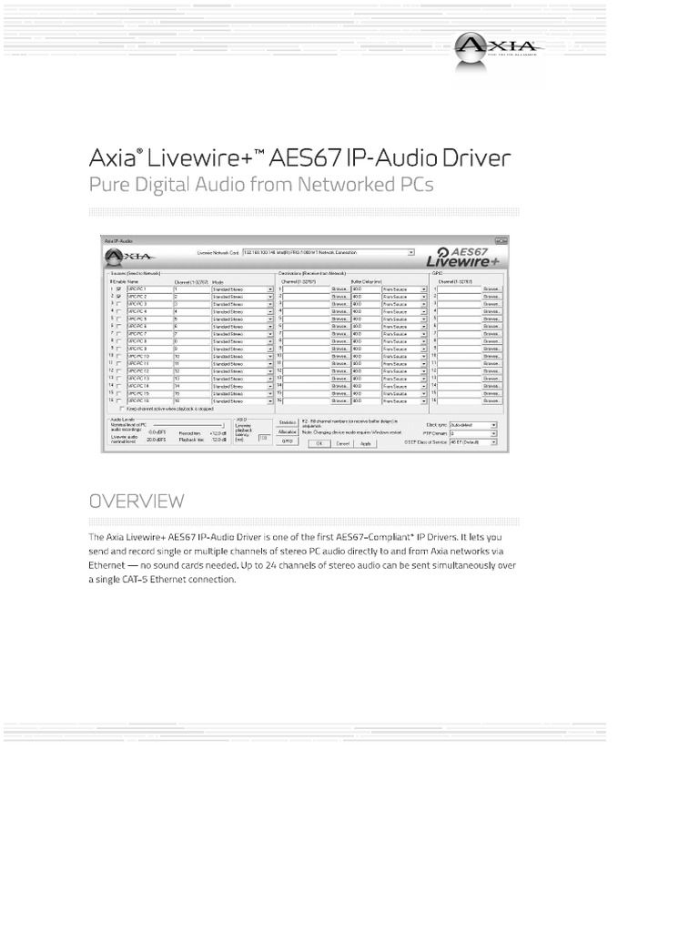 Axia IP Audio Driver Brochure-C1816061 | PDF