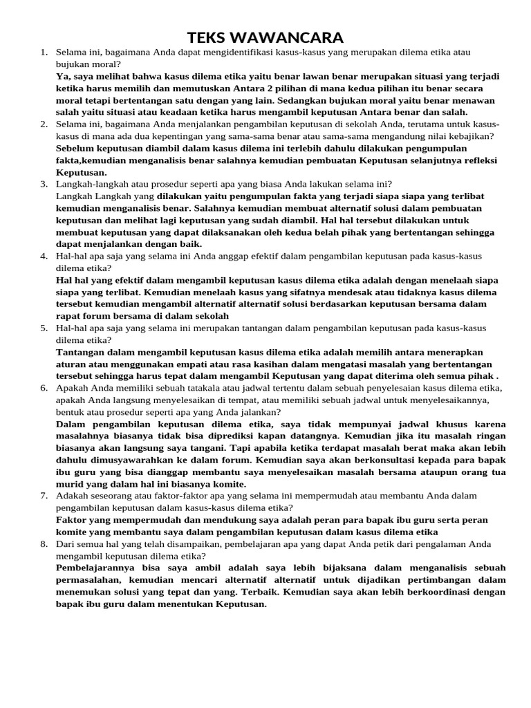 Teks Wawancara | PDF