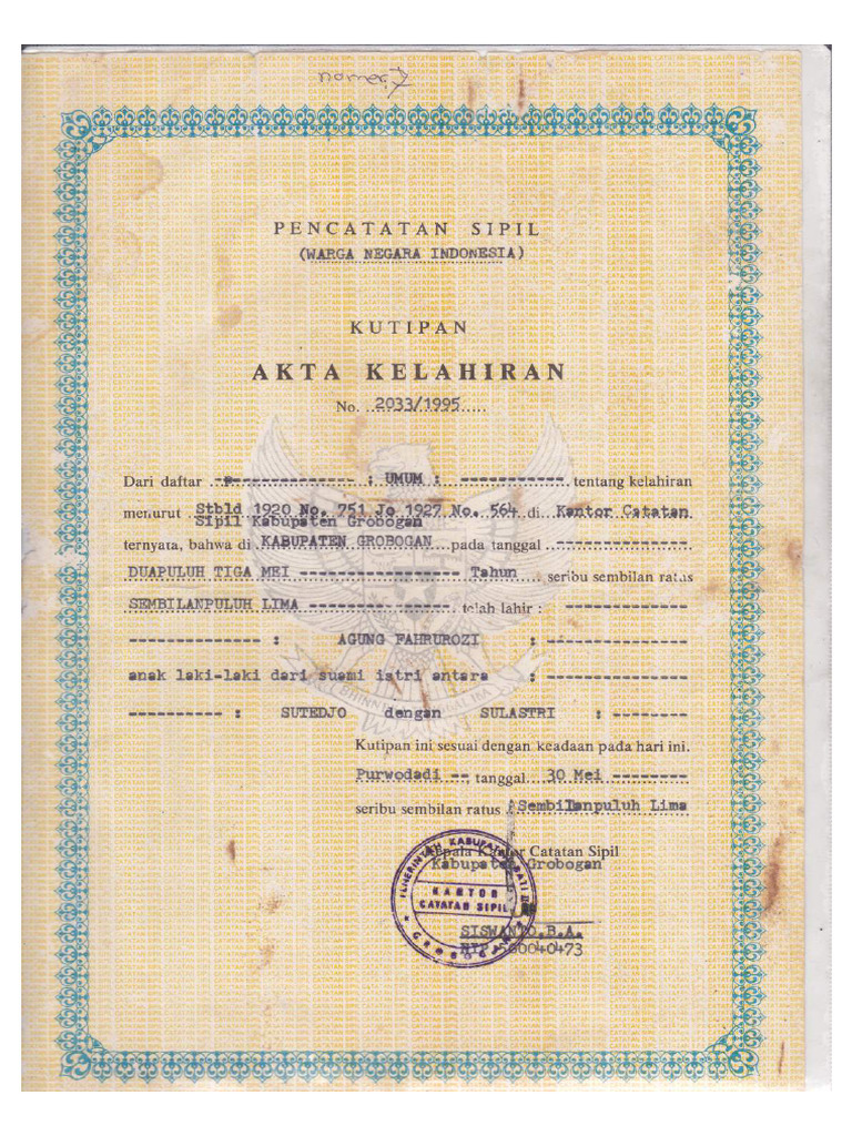Akta Kelahiran | PDF