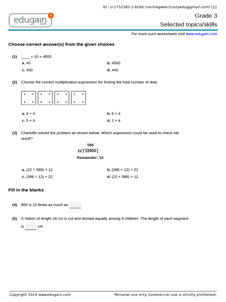 P3 Number Operation Fraction | PDF